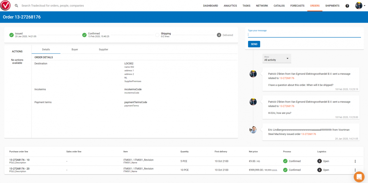 Functional differences between the previous release and Tradecloud One. – Tradecloud